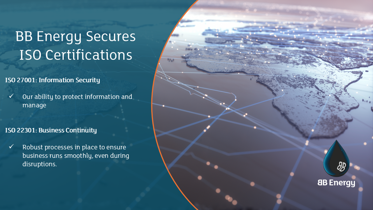 BB Energy Achieves International Certifications for Information Security and Business Continuity ...
